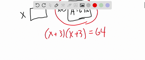 If the sides of a square are increased by 3 inches, the area becomes 64 ...