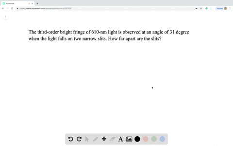 SOLVED:(I) The third-order bright fringe of 610-nm light is observed at ...