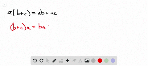 SOLVED:Let the following law of algebra be the first statement of an ...