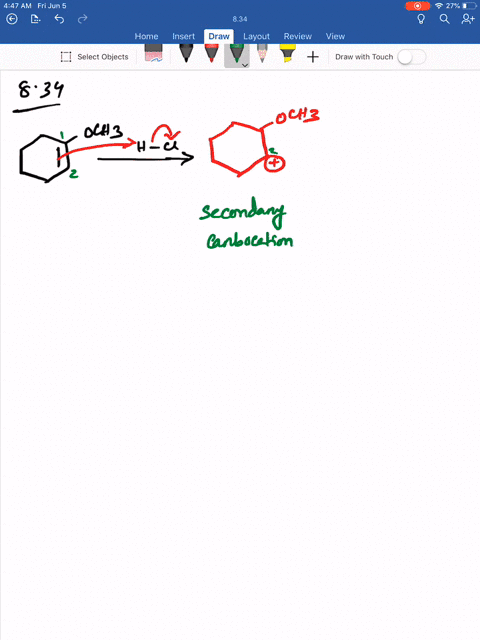 SOLVED: Addition of HCl to 1 -methoxycyclohexene yields 1 -chloro-1-methoxycyclohexane as the ...