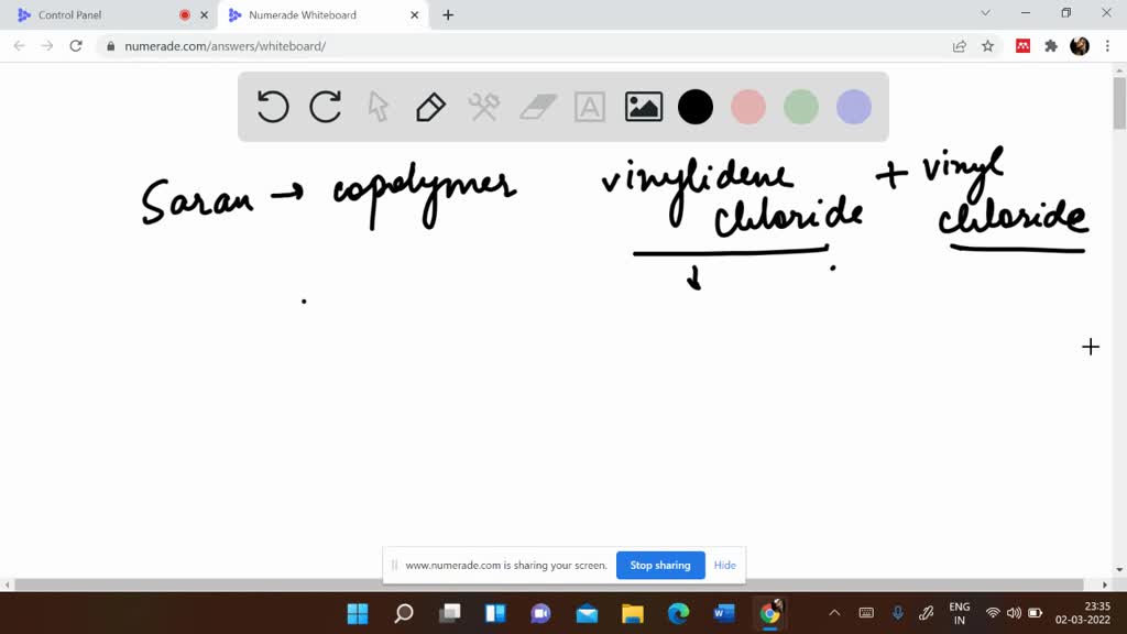 SOLVED:Saran, used as a plastic wrap for foods, is a polymer with the ...