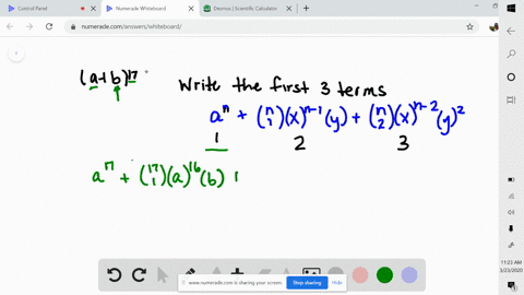 SOLVED:For the following exercises, use the Binomial Theorem to write the first three terms of ...