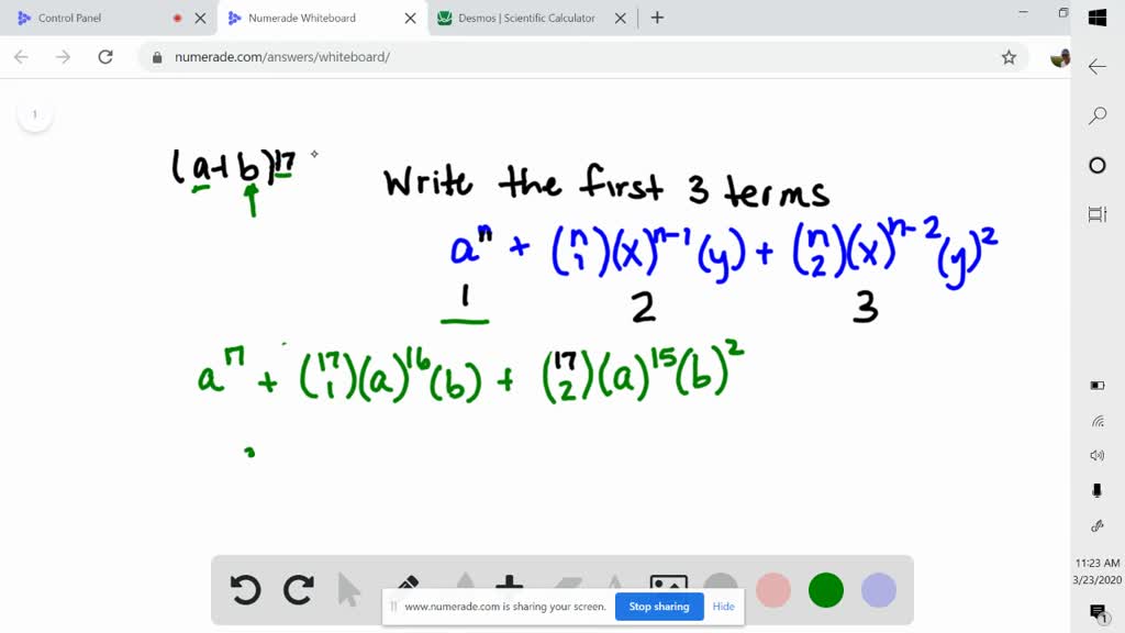 Solvedfor The Following Exercises Use The Binomial Theorem To Write The First Three Terms Of