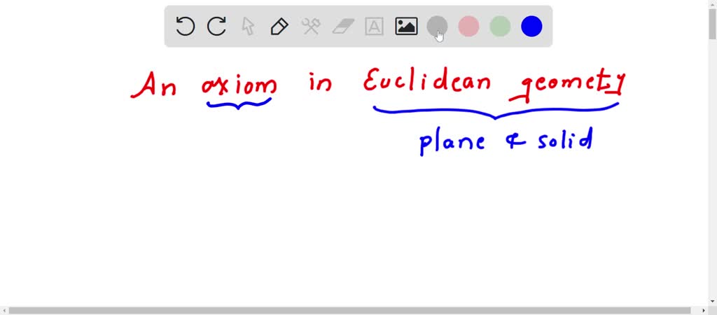 SOLVED:Give an example (different from those of Example 2.1 .1 ) of an axiom in Euclidean geometry.