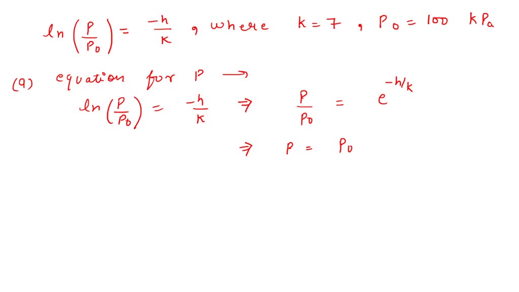 SOLVED Atmospheric Pressure P in Kilopascals KPa At Altitude H in SOLVED Atmospheric Pressure P in Kilopascals KPa At Altitude H in