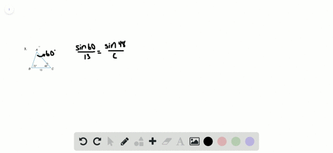 SOLVED:Use the law of sines to determine if no triangle, one triangle, or two triangles can be ...