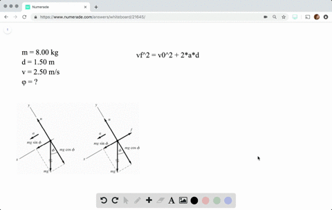 A 8.00 -kg block of ice, released from rest at the top of a 1.50-m-long frictionless ramp ...