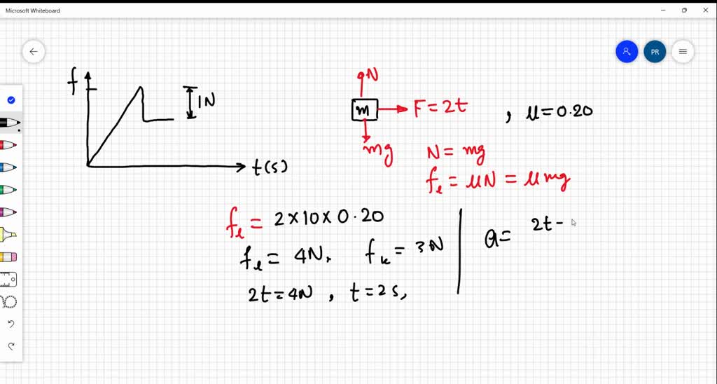 SOLVED:A block of mass m=(2 kg) is placed on a rough horizontal surface and is being acted upon ...