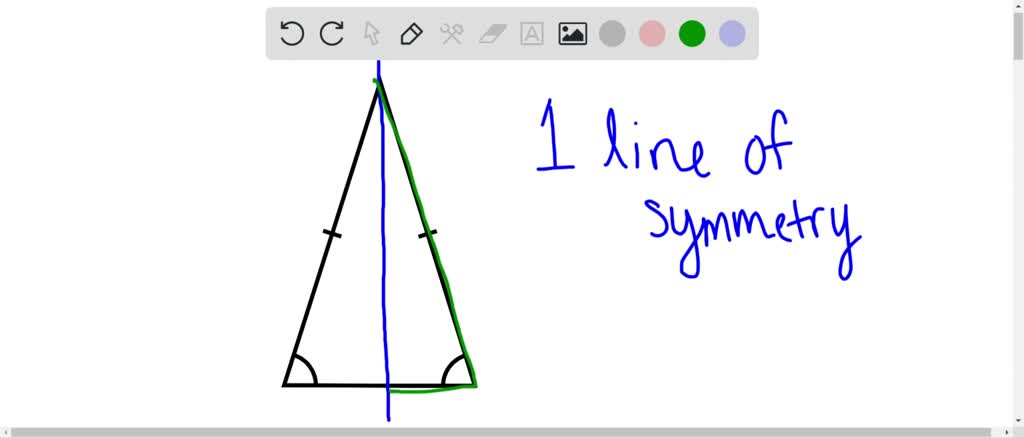 SOLVED:Describe the line of symmetry of an isosceles triangle.