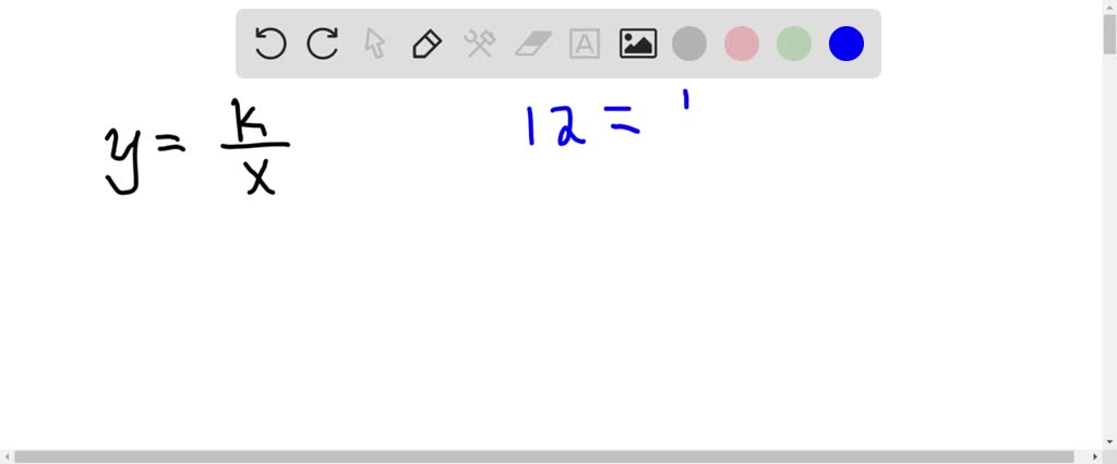 SOLVED:Construct a mathematical model given the following: y varies inversely as x, and y=2 when x=