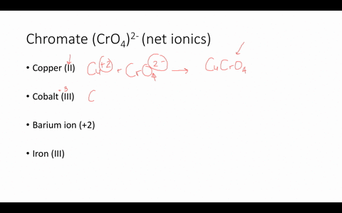 SOLVED:Many chromate (CrO4^2-) salts are insoluble, and most have ...