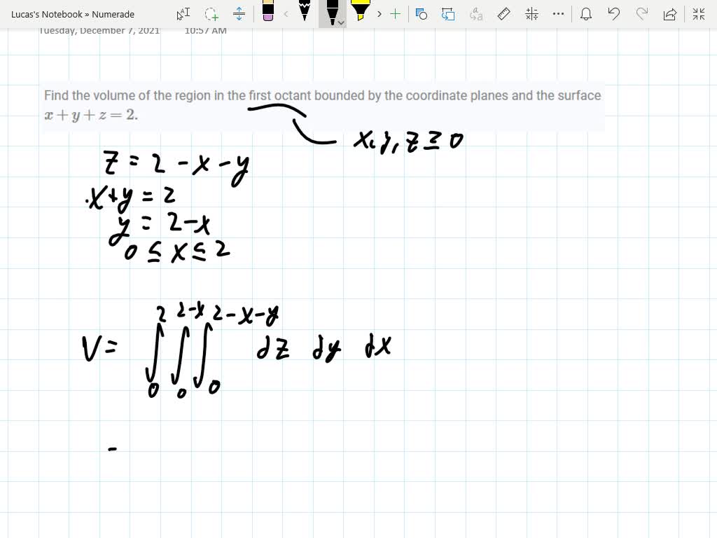 SOLVED Find The Volume V Of The Region Using The Methods Of This