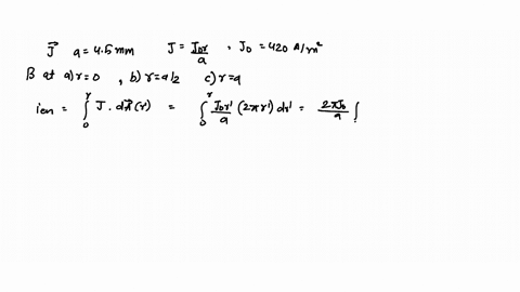 An electrical current with current volume density 4 passes...