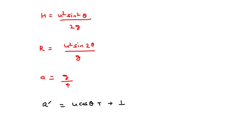 The horizontal range and maximum height attained by a projectile are R and H, respectively. If a ...