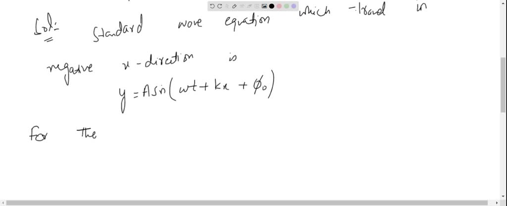 SOLVED:A wave represented by the given equation y=A sin(10 πx+15 πt+(π ...