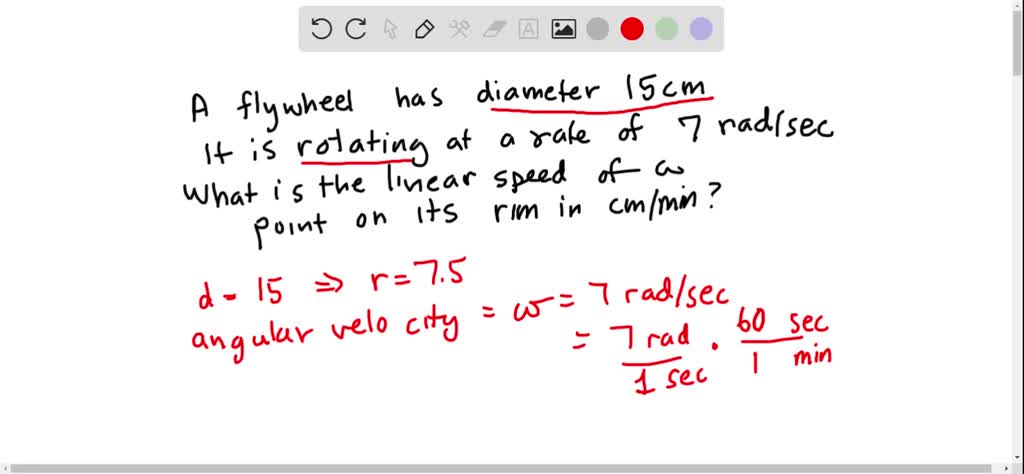 SOLVED:A flywheel with a 15 -cm diameter is rotating at a rate of 7 ...