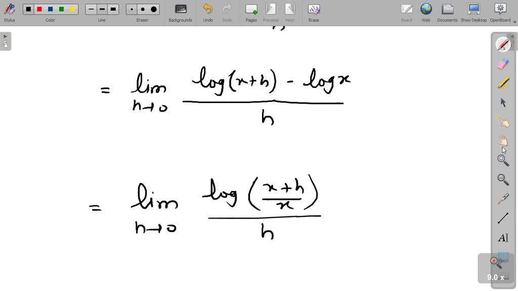 ⏩SOLVED:Find the derivative of y=f(x)=loge x, using first principle. | Numerade
