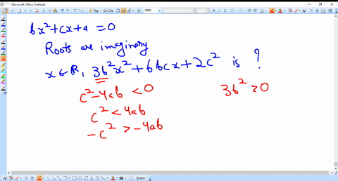 SOLVED: If the sum of the roots of a quadratic equation is positive and ...