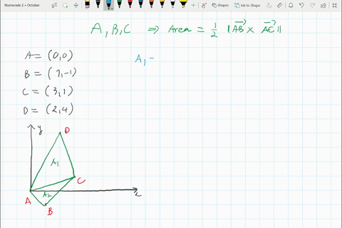 SOLVED:Use cross products to find the area of the quadrilateral in the ...