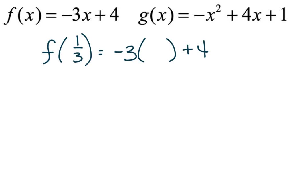 SOLVED Let F x 3 X 4 And G x x 2 4 X 1 Find The Following See