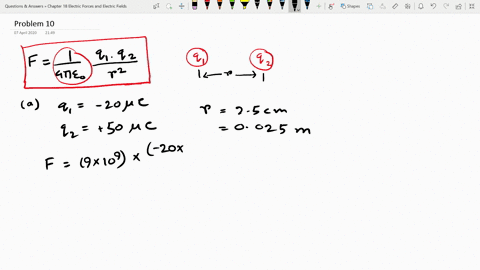 SOLVED:Two spherical objects are separated by a d…