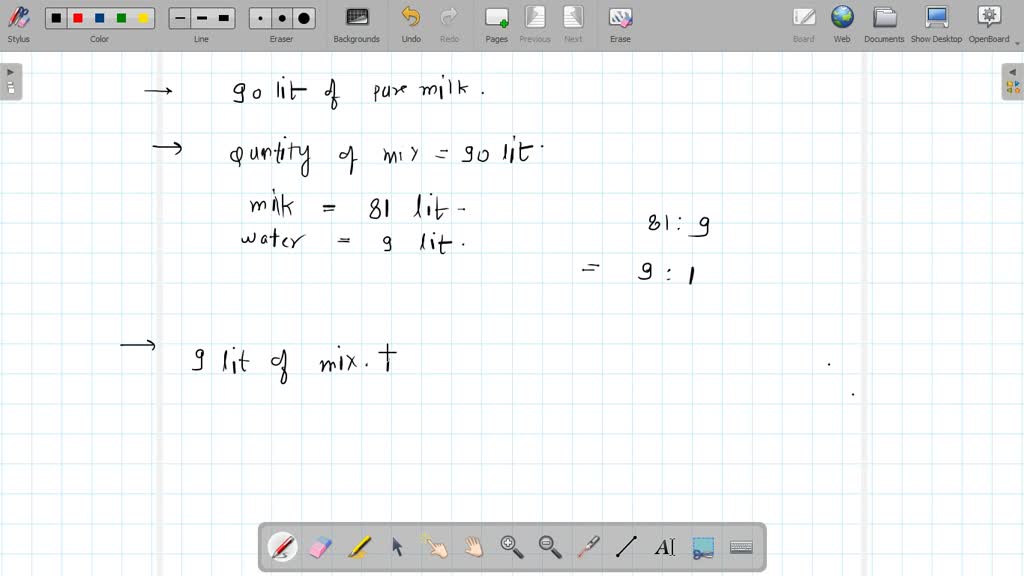 A mixture of a certain quantity of milk with 16 litres of water is ...