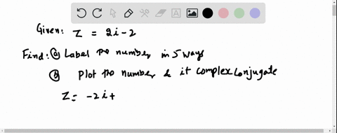 ⏩SOLVED:Find and plot the complex conjugate of each number. 2 i-2 | Numerade