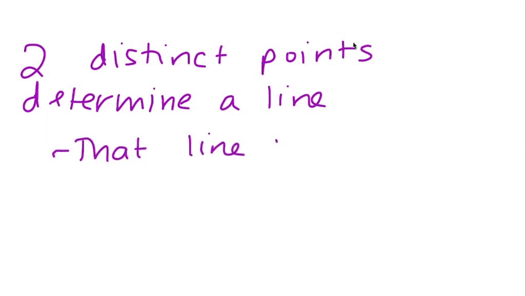 Two points determine a unique line. | Numerade Two points determine a unique line. | Numerade