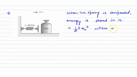 ⏩SOLVED:The 200-g mass shown in Fig. 11-7 is pushed to the left… | Numerade