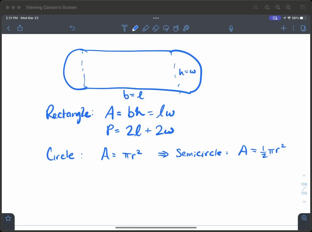 SOLVED:The figures are made of rectangles and semicircles. (a) Find a formula for the area. (b ...