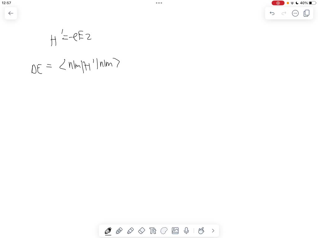 Calculate the Stark effect for the n=3 state of hydrogen. | Numerade