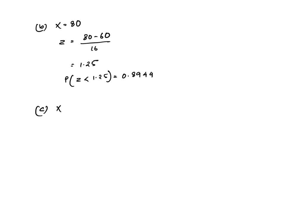 Solved A Normal Distribution Has A Mean Of μ 70 And A Standard