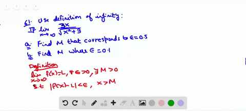 SOLVED:Using the Definition of Limits at Infinity The graph of is shown ...