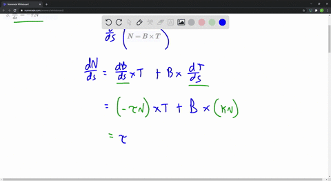 SOLVED:The following formulas, called the Frenet-Serret formulas, are ...