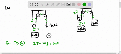 SOLVED: Determine the vertical acceleration of the 60-1 b cylinder for ...