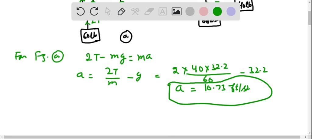 Determine the vertical acceleration of the 60-1 b cylinder for each of ...