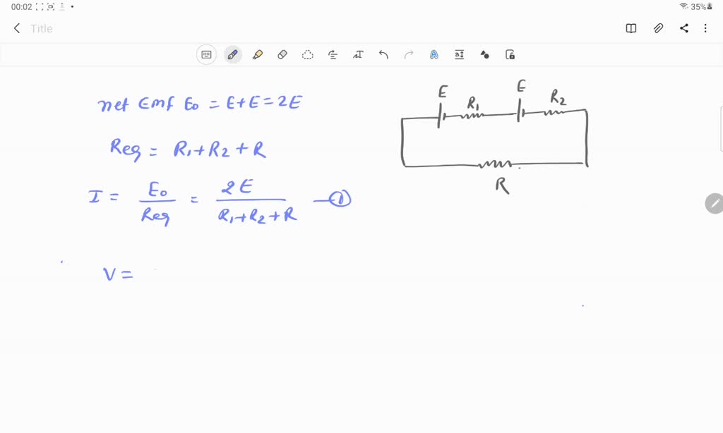 SOLVED: Two Voltage Sources, V1 with internal resistance R1 and V2 with internal resistance R2 ...