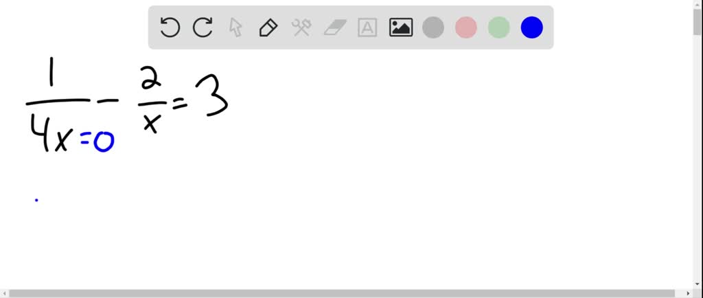 Decide what values of the variable cannot possibly be solutions for each equation. Do not solve ...