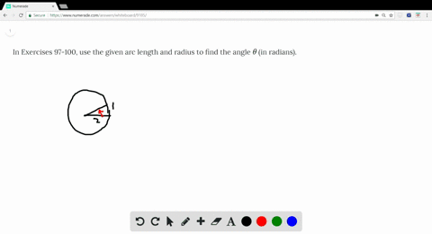 SOLVED:In Exercises 97-100, use the given arc length and radius to find ...