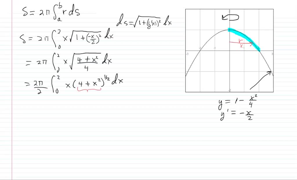 SOLVED: Finding the Area of a surface of Revolution In Exercises 45-48 ...