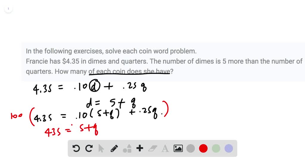 SOLVED:In the following exercises, solve each coin word problem ...