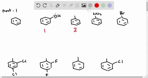 SOLVED:List the compounds in each set from most reactive to least reactive toward electrophilic ...