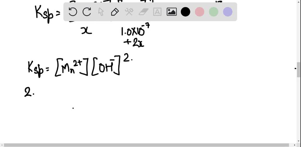 Calculate the mass of manganese hydroxide present in 1300 mL of a ...