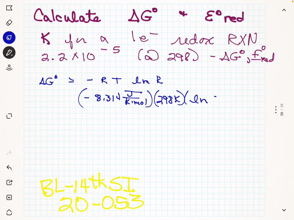 SOLVED:If the equilibrium constant for a one-electron redox reaction at ...