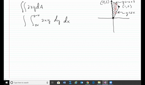 SOLVED:15-20= Evaluate the double integral. ∬D 2 x y d A, D is the ...
