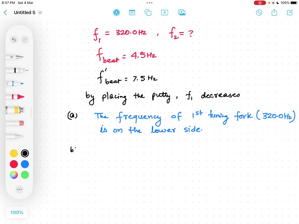 SOLVED:Think & Calculate A tuning fork with a frequency of 320.0 Hz and a tuning fork with an ...