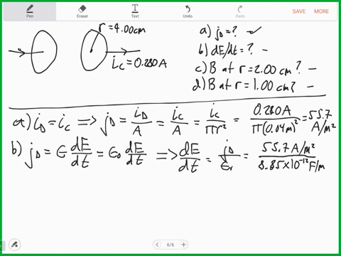 SOLVED: A parallel-plate, air-filled capacitor is being charged as in ...