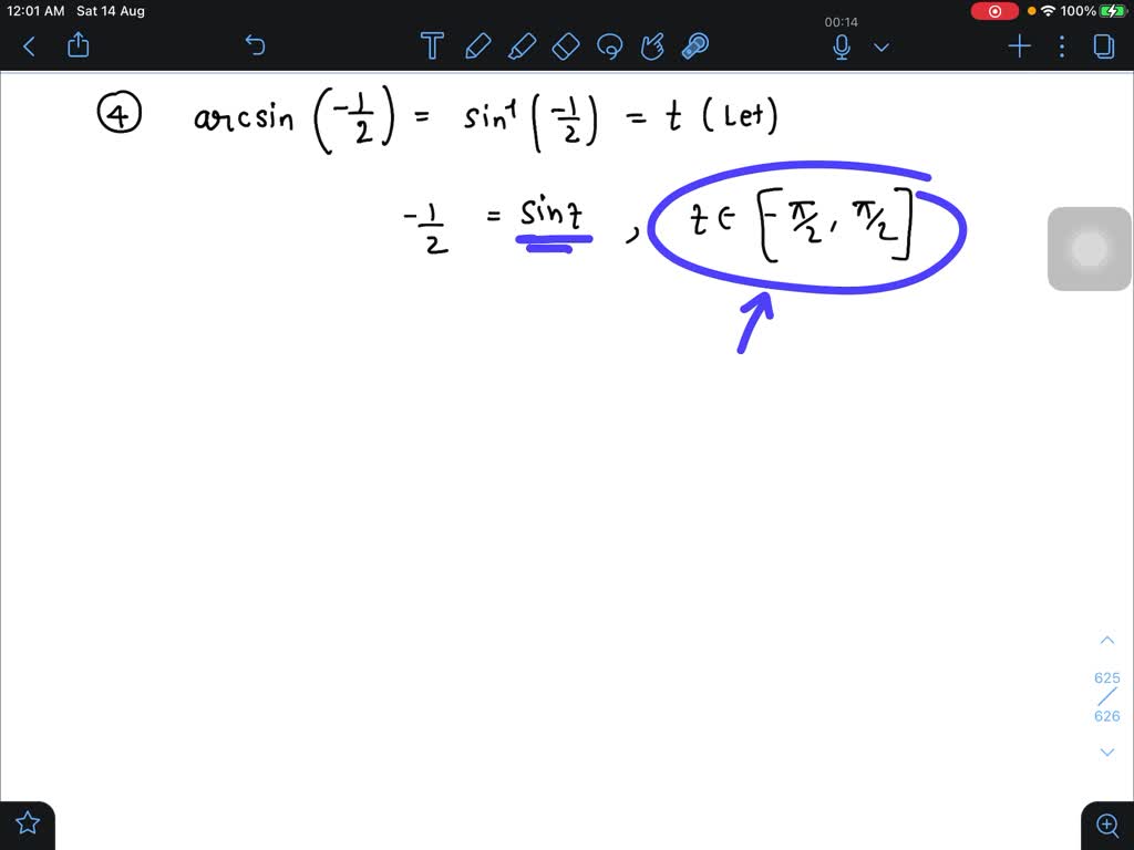 SOLVED Find The Exact Value Arcsin 1 2 