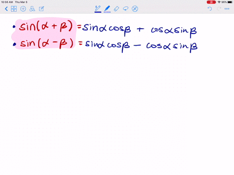 SOLVED:Use the identities for sin(α+β) and sin(α-β) to solve Exercises ...