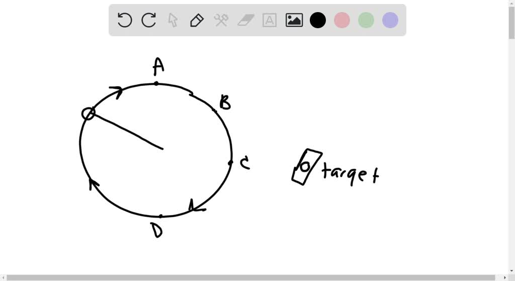 A ball attached to a string is moved at constant speed in a horizontal ...
